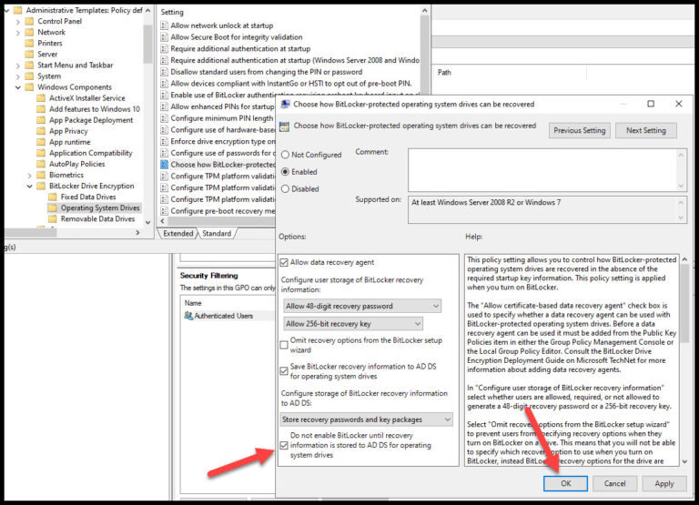Enable Bitlocker Automatically using Group Policy Object - Tech Help ...
